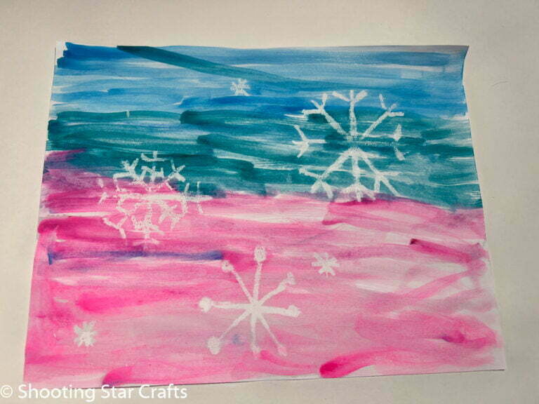 Watercolor Resist Snowflake Painting - Shooting Star Crafts